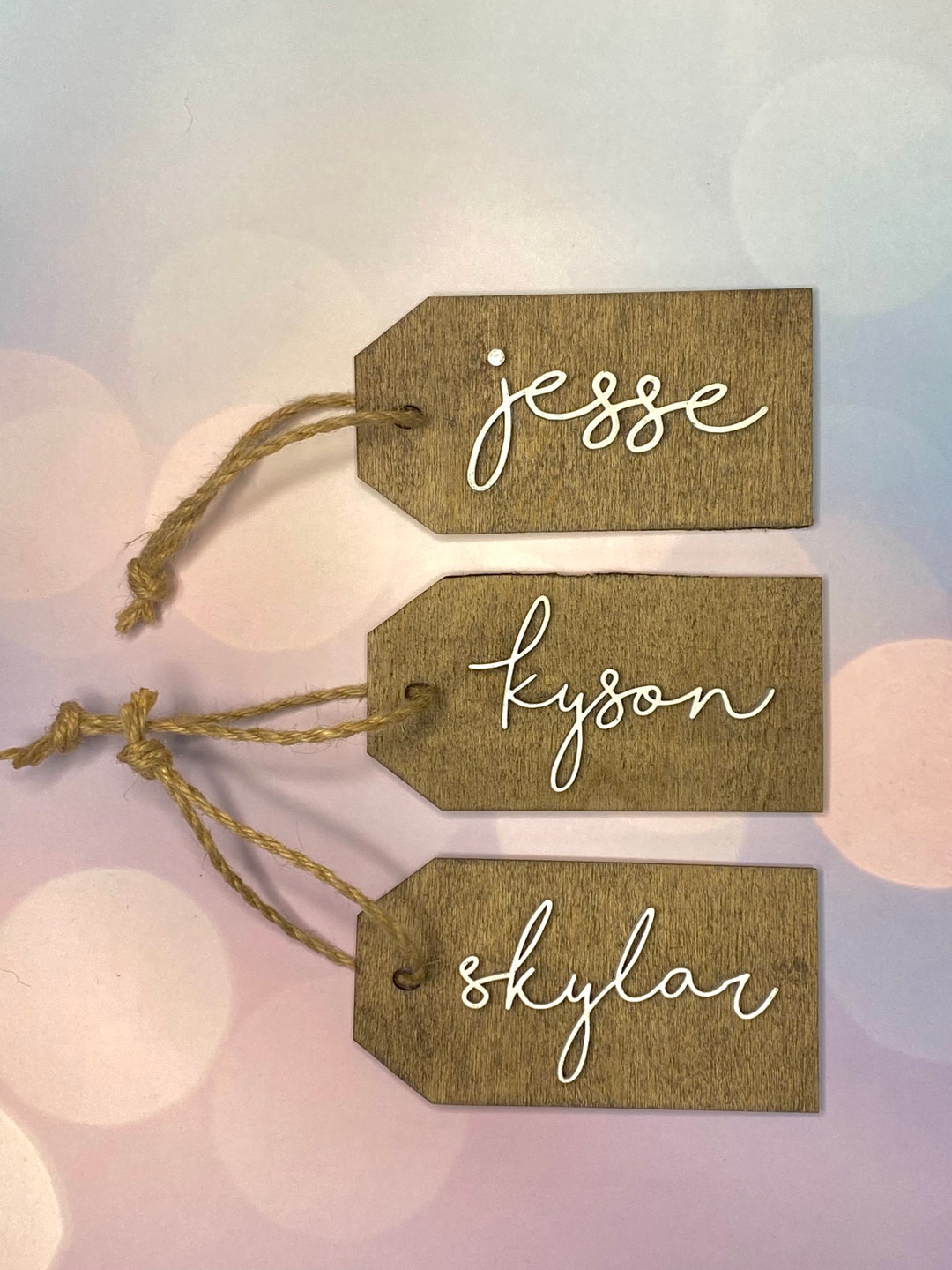 Wood Name Tag, Gift Tags Personalized, Wooden Name Tags for Kids ...