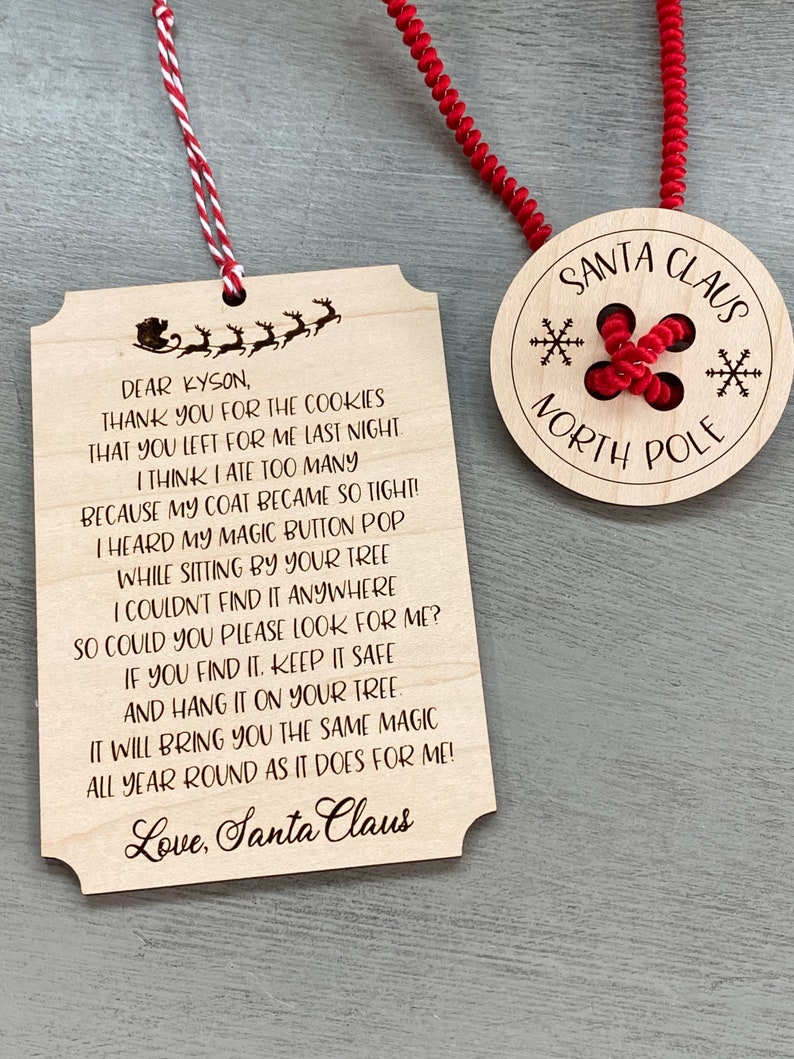 Santas Missing Button and Personalized Letter Christmas - Etsy