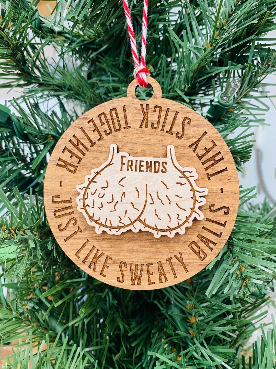 Friends Ornament, Sweaty Balls, Inappropriate Ornament, Funny Gift, Gag ...