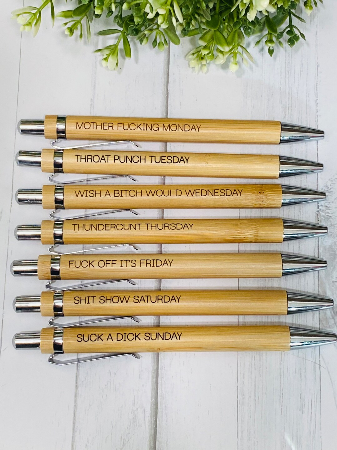 Funny Pens, Inappropriate Pen, Day of Week Pen Set - Etsy