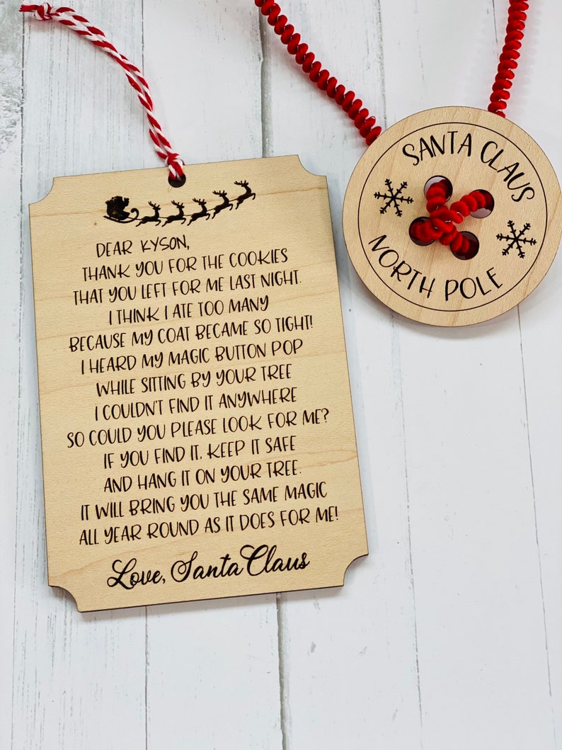 Santas Missing Button and Personalized Letter Christmas - Etsy