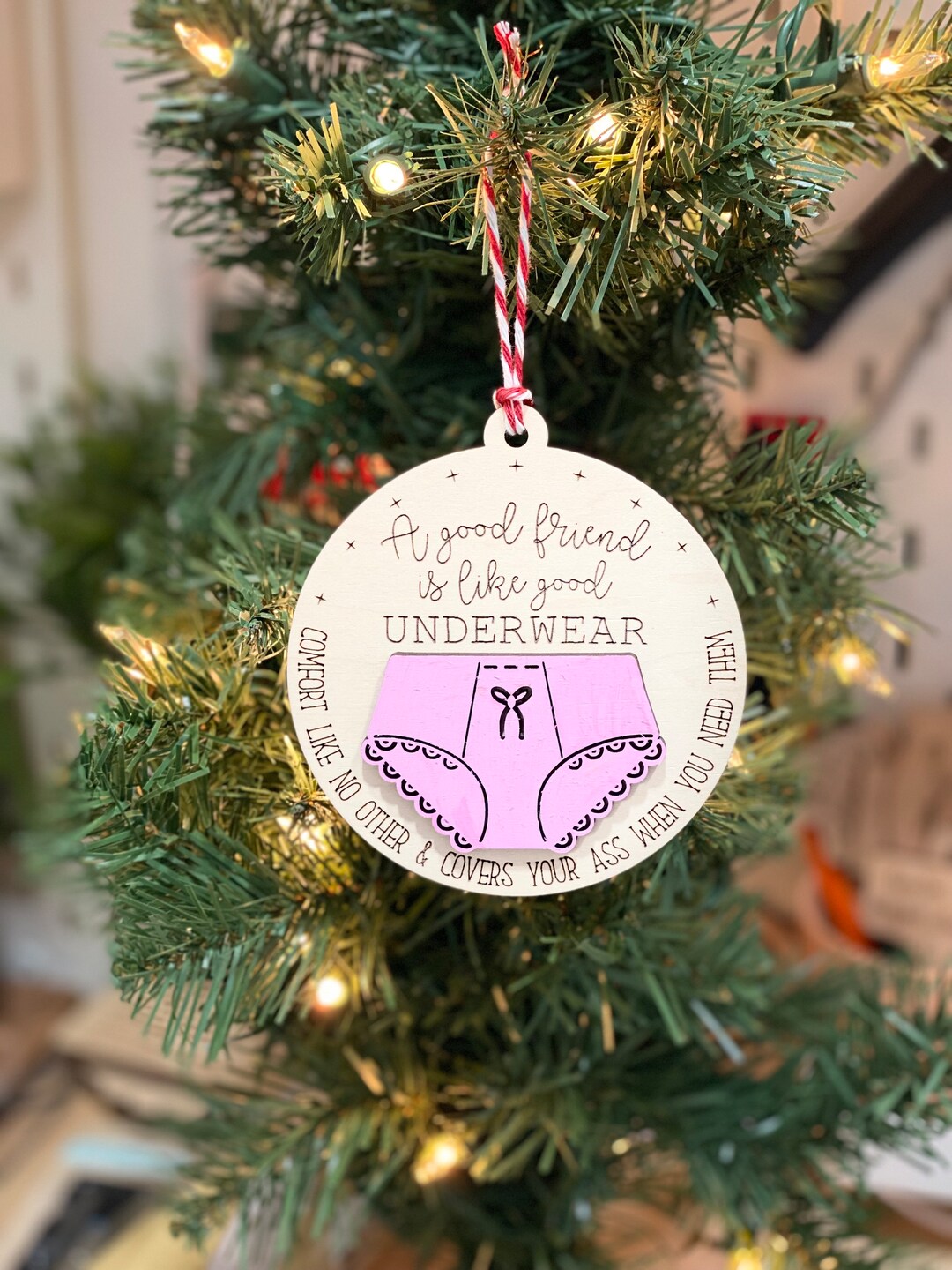 Friend is Like Underwear, Inappropriate Ornament, Funny Gift, Gag Gift ...