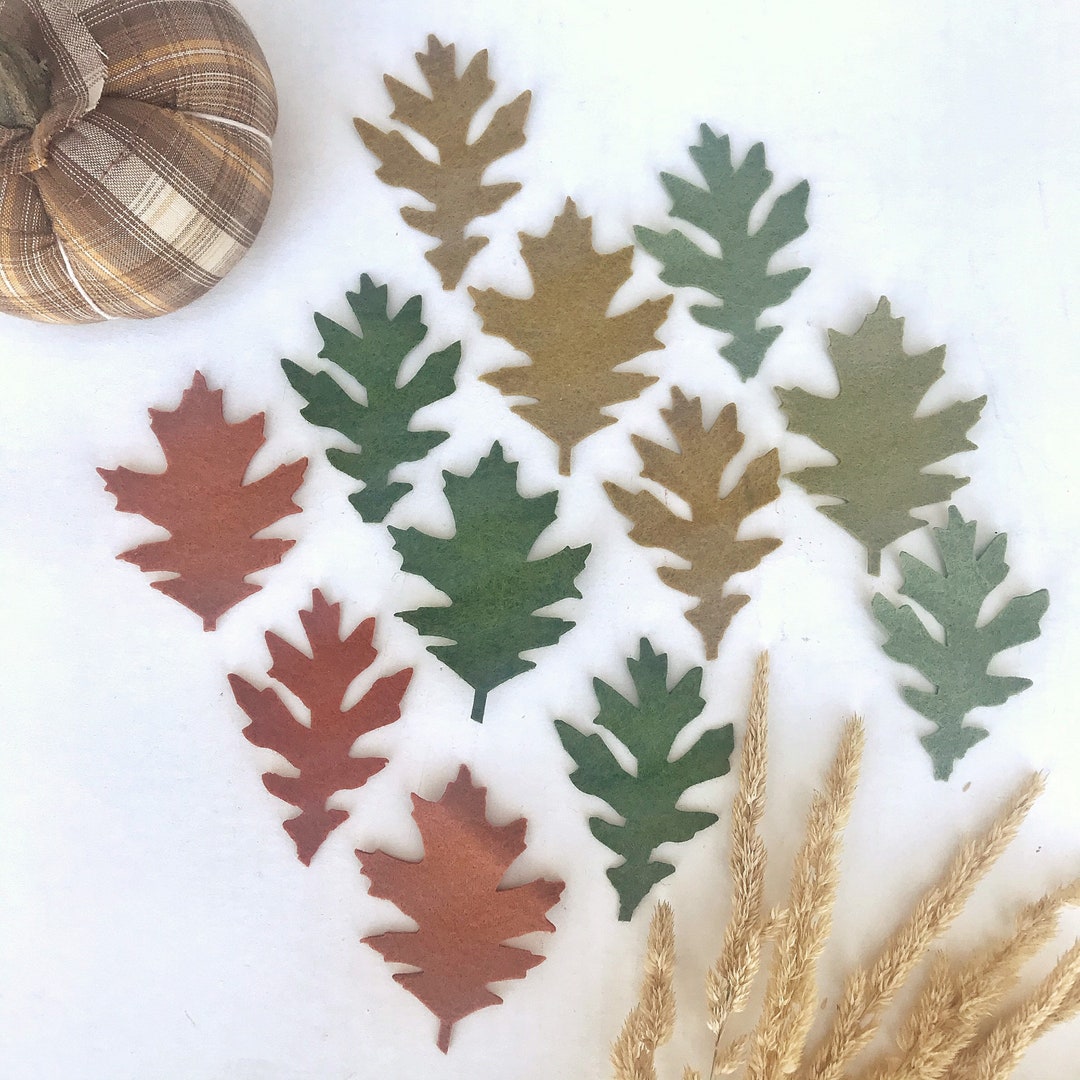 12 to 48 Pack of Felt FALL Leaves / Greenery Accents / Pumpkin Decor ...