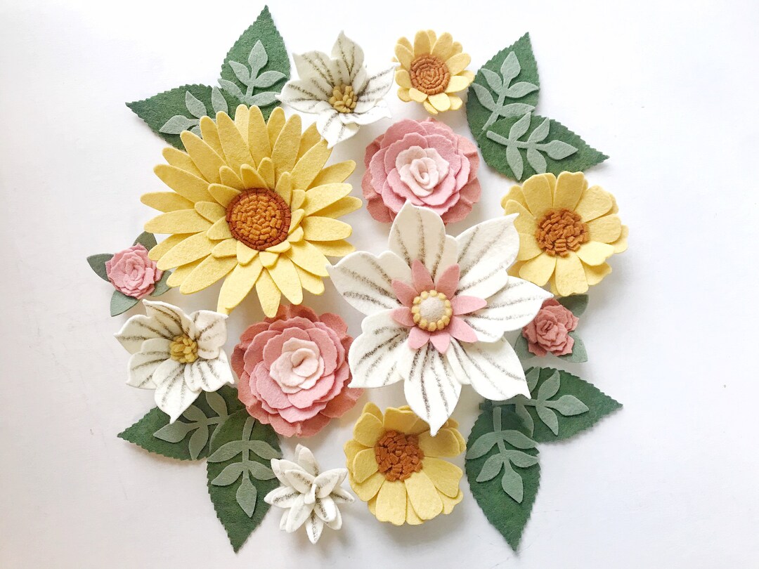 Nursery Felt Flowers / Handmade Flower / Ready to Craft and Use / Blush ...