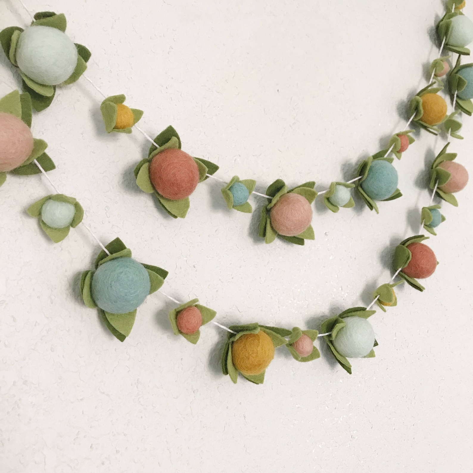 Felt Ball Garland / Spring Flower Garland / Girl Nursery Decor - Etsy