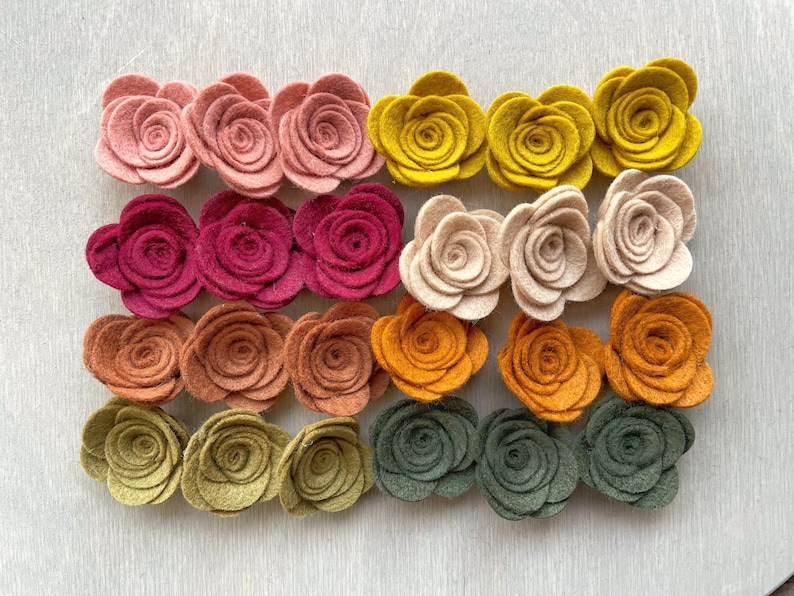Felt Posies / WOODLAND ROSE / Felt Flowers / Mini & Small / Craft All ...