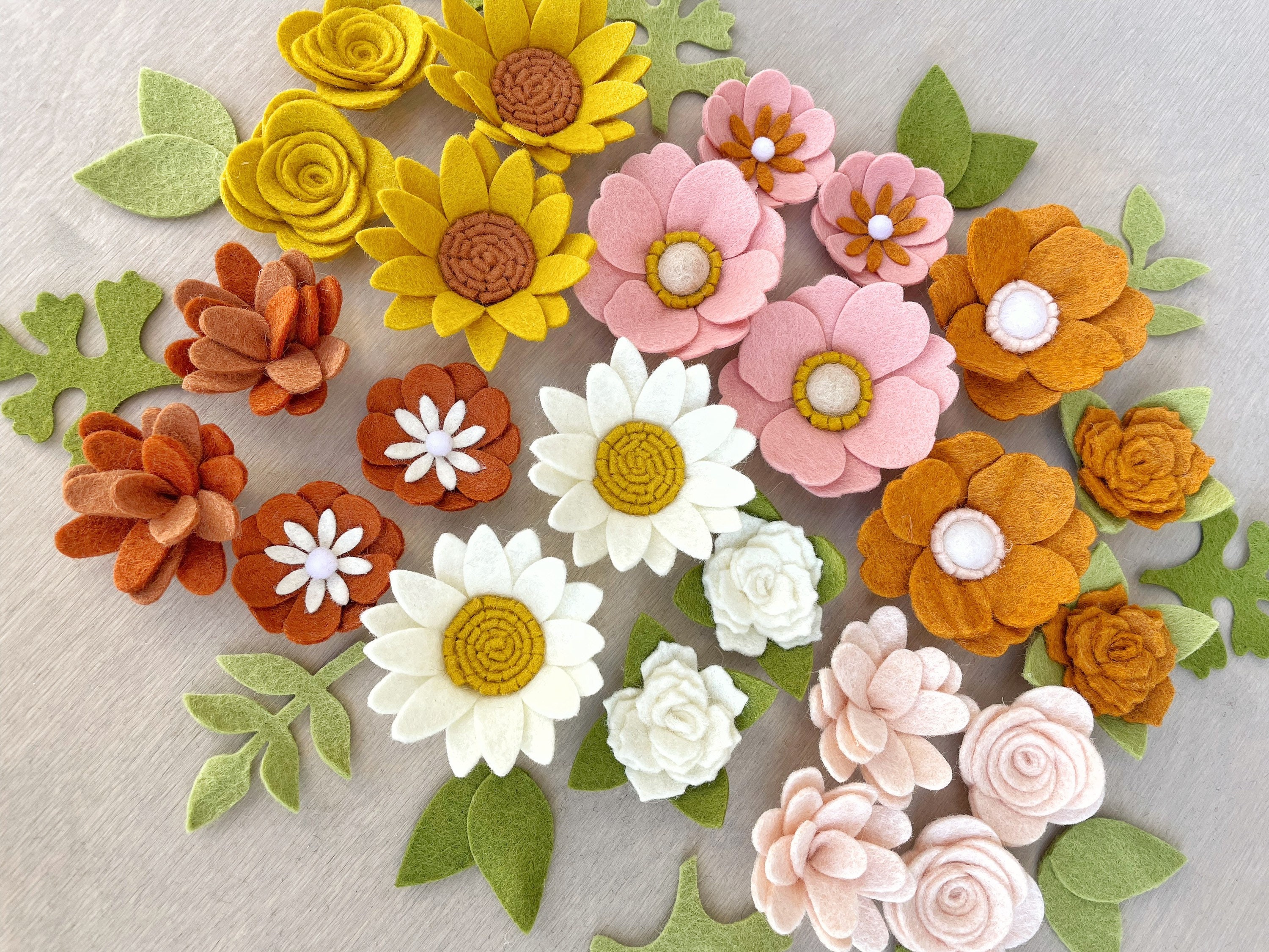Felt Flowers / BLUSH LACE / Handmade Room Decor / Ready to Craft With ...