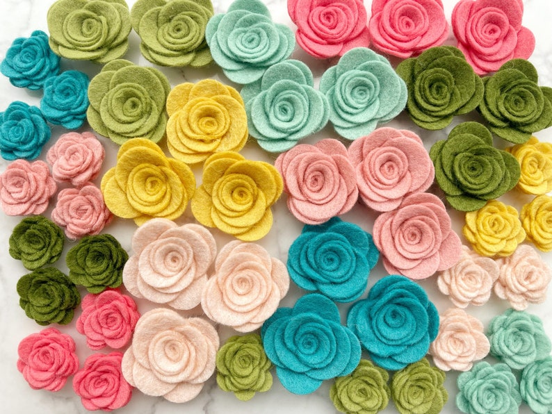 Felt Posies / WOODLAND ROSE / Felt Flowers / Mini & Small / Craft All ...