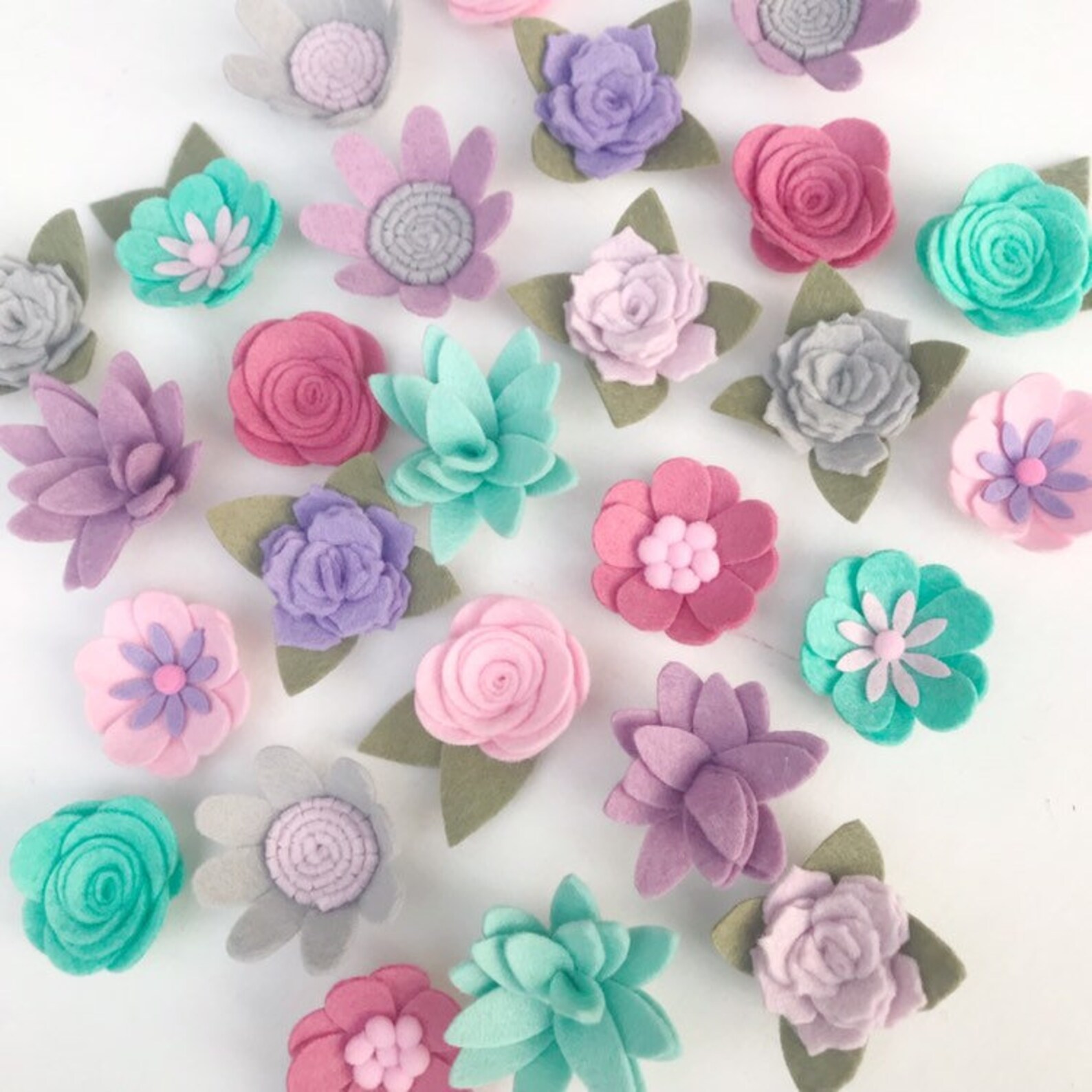Handmade Felt Flowers / Pastel Roses /UNICORN PARTY / Pink - Etsy
