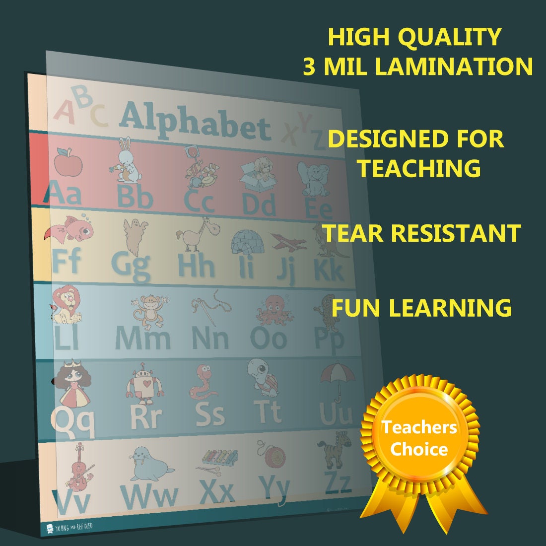 Alphabet Abc Poster - LAMINATED - Educators Classroom VINTAGE Chart ...