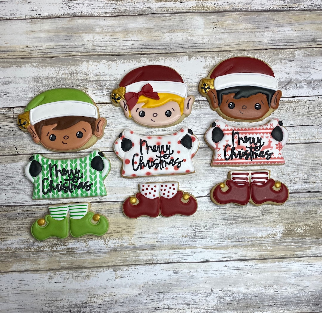 Elf 3-piece Cookie Set, Custom Elf, Christmas Cookies, Children's Elf ...