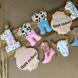 My First Rodeo Cookies, 1st Birthday Celebration, Boy and Girl Party ...