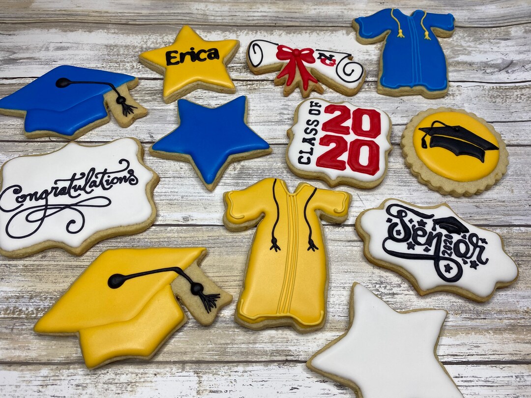 Graduation Cookie Set: Customizable Grad Party Favors, Congratulations ...