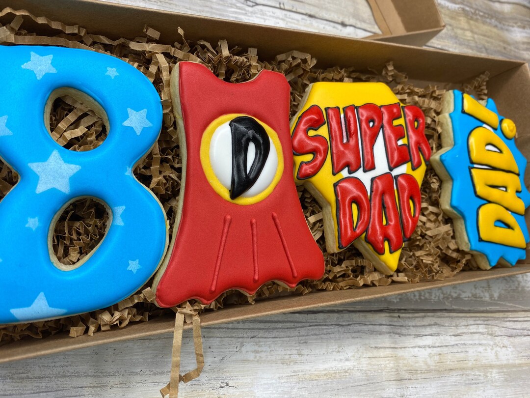Super Hero Dad Sugar Cookie Gift Set, Father's Day - Etsy