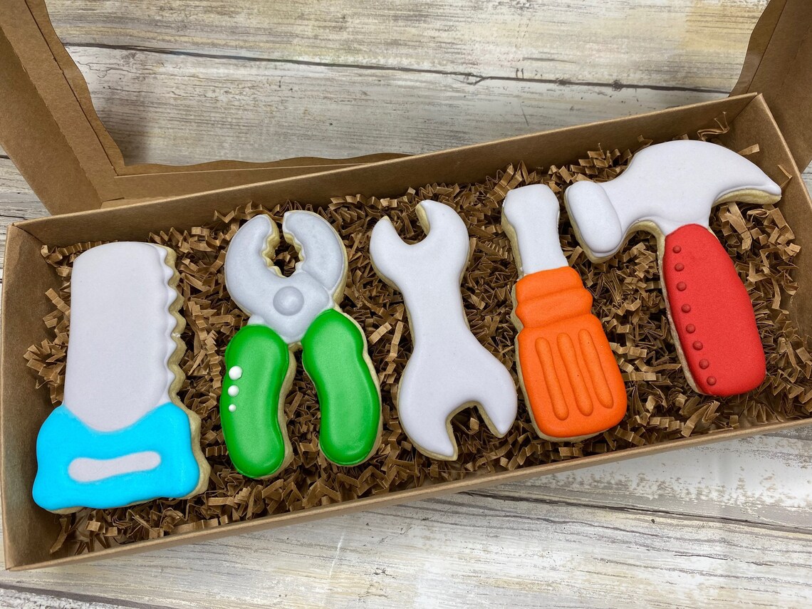 Tool Set Decorated Sugar Cookies: Handyman Gift Boxed Cookies - Etsy
