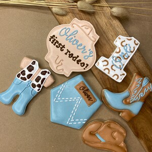 My First Rodeo Cookies, 1st Birthday Celebration, Boy and Girl Party ...