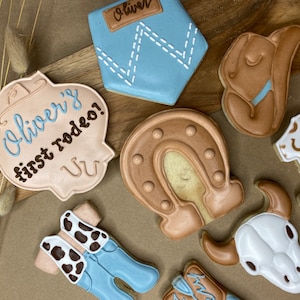 My First Rodeo Cookies, 1st Birthday Celebration, Boy and Girl Party ...
