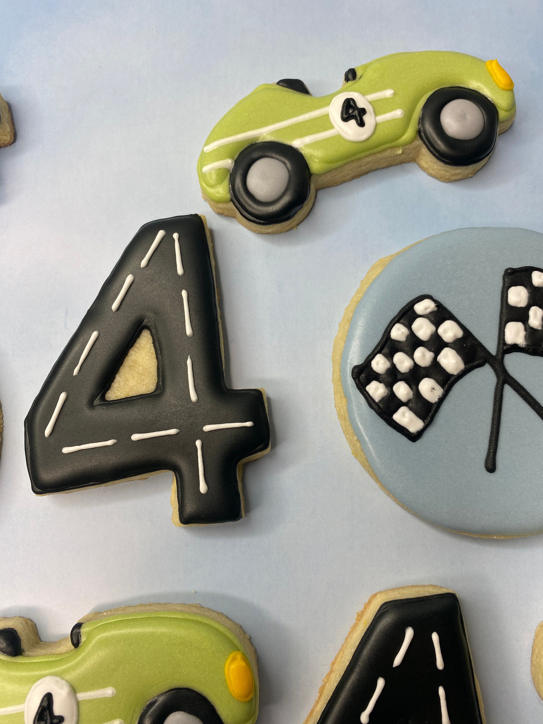 Vintage Race Car Sugar Cookies: Child's Birthday Party Decorated Sugar ...