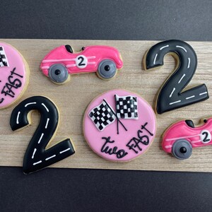 Vintage Race Car Sugar Cookies: Child's Birthday Party Decorated Sugar ...
