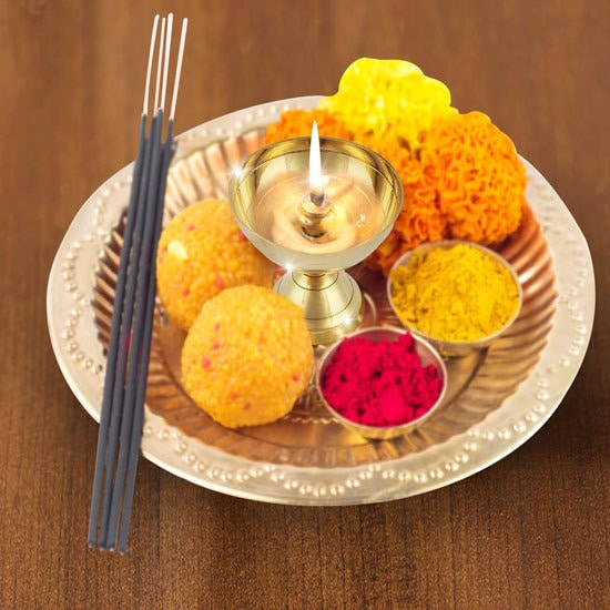 4 Set Brass Akhand Crystal Diya, Table Deepak Oil Lamp for Pooja Temple ...