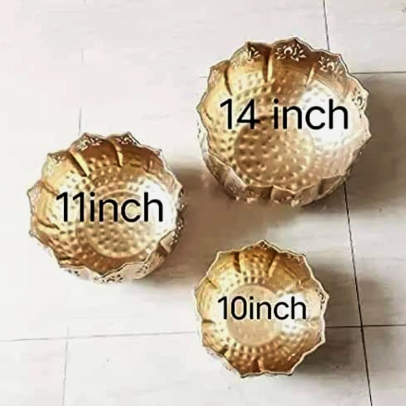 11-piece Golden Lotus Urli Set: Diwali Tealight Candle Holder - Etsy