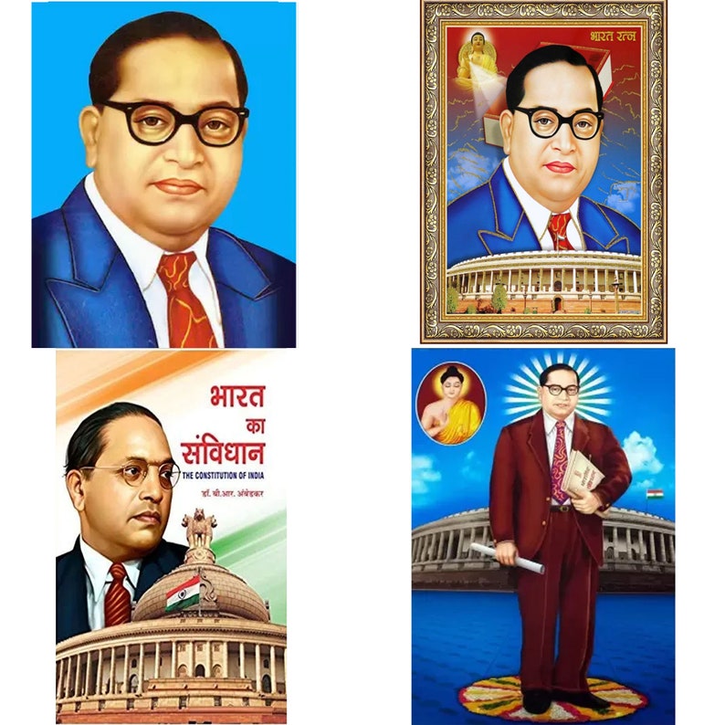 Poster Set of 4 Dr. B. R. Ambedkar Poster, Bhagat Singh, Chandrasekhar ...