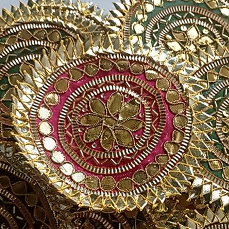 3.2 CM Indian Gota Patti Flowers, Embroidery Material Appliques Patches ...