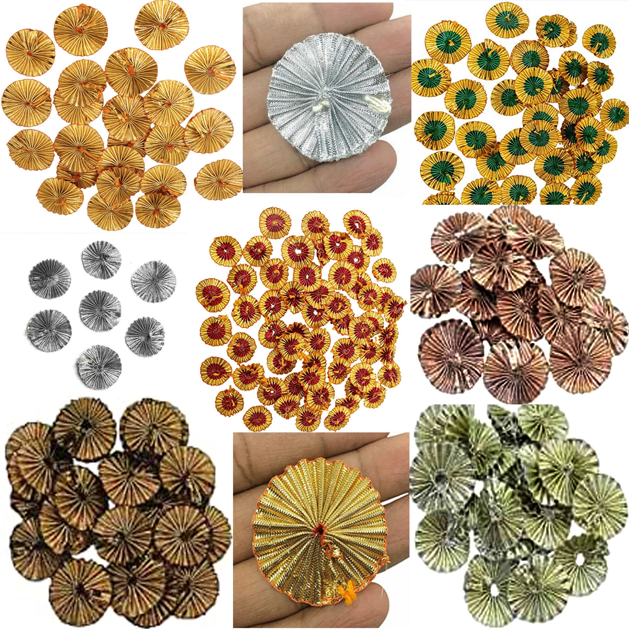 9 Color Chakri Gota Patti Phool, Gota Pati Flowers for Lehenga, Gota ...