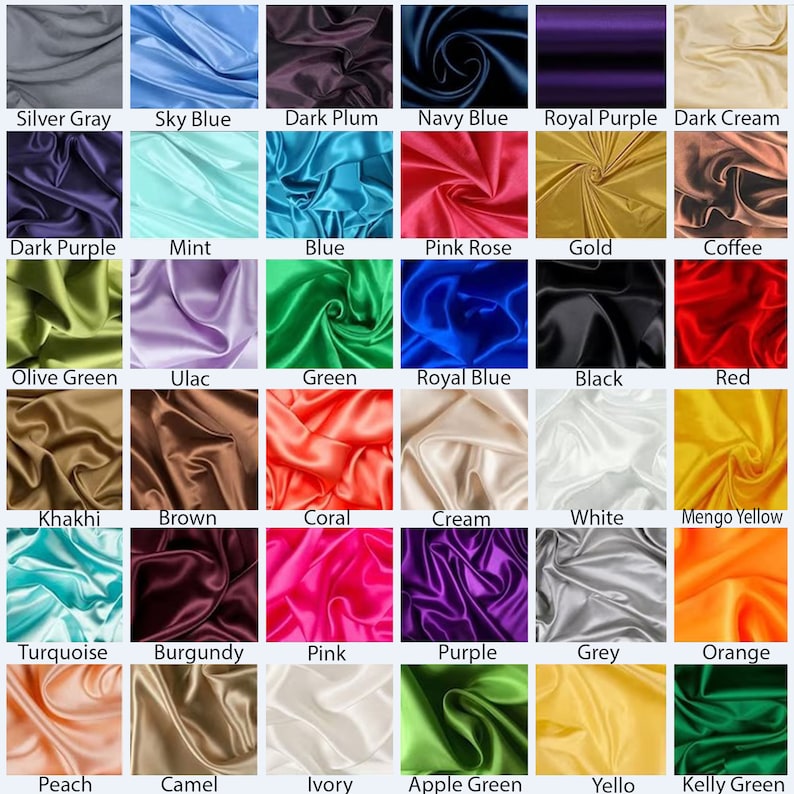 Plain Satin Fabric, 36 Color Silk Satin Fabric, Polyester Satin Fabric ...