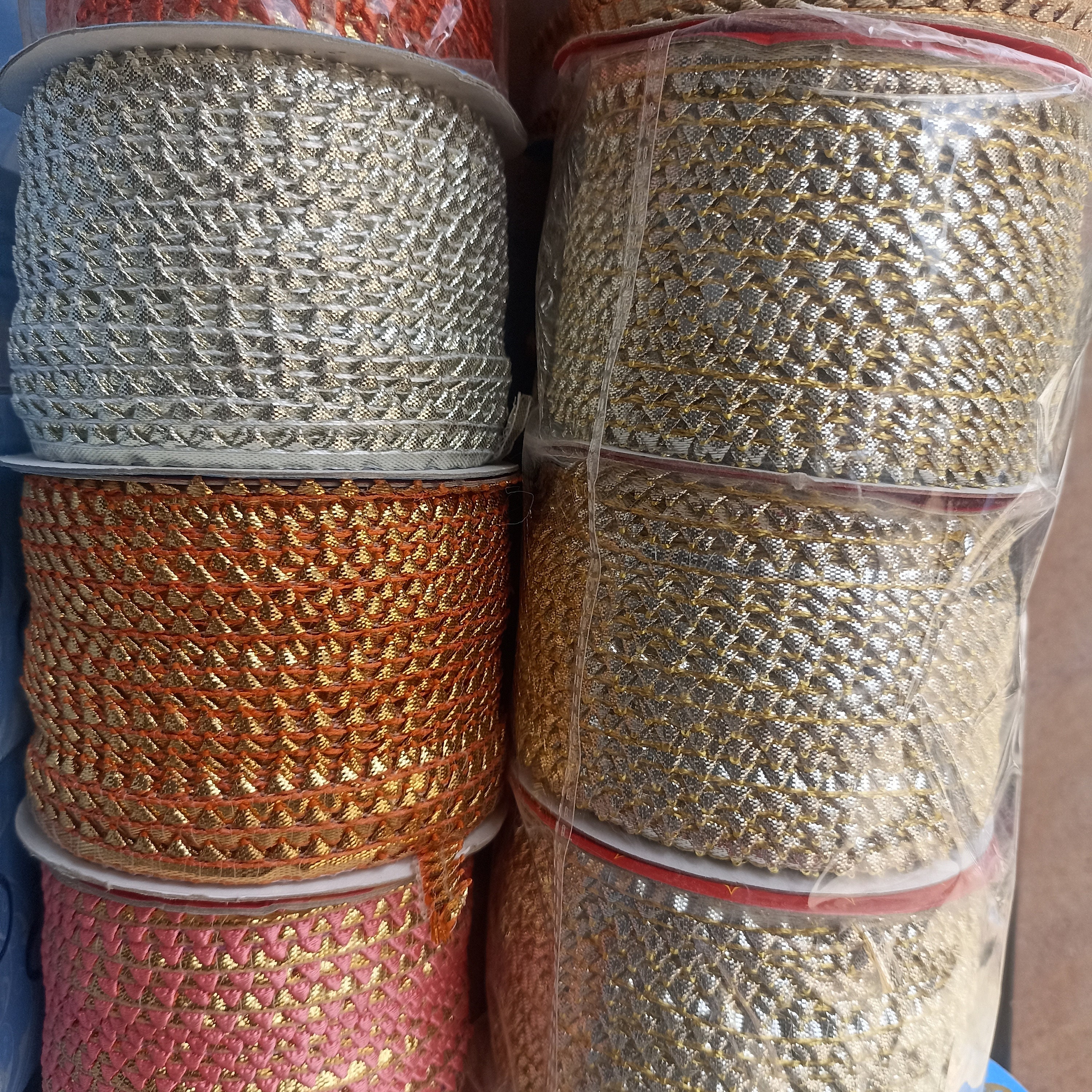 7 Color Cut Work Samosa Lace (9+9 MTR), Samosa Lace Design, Trim for ...