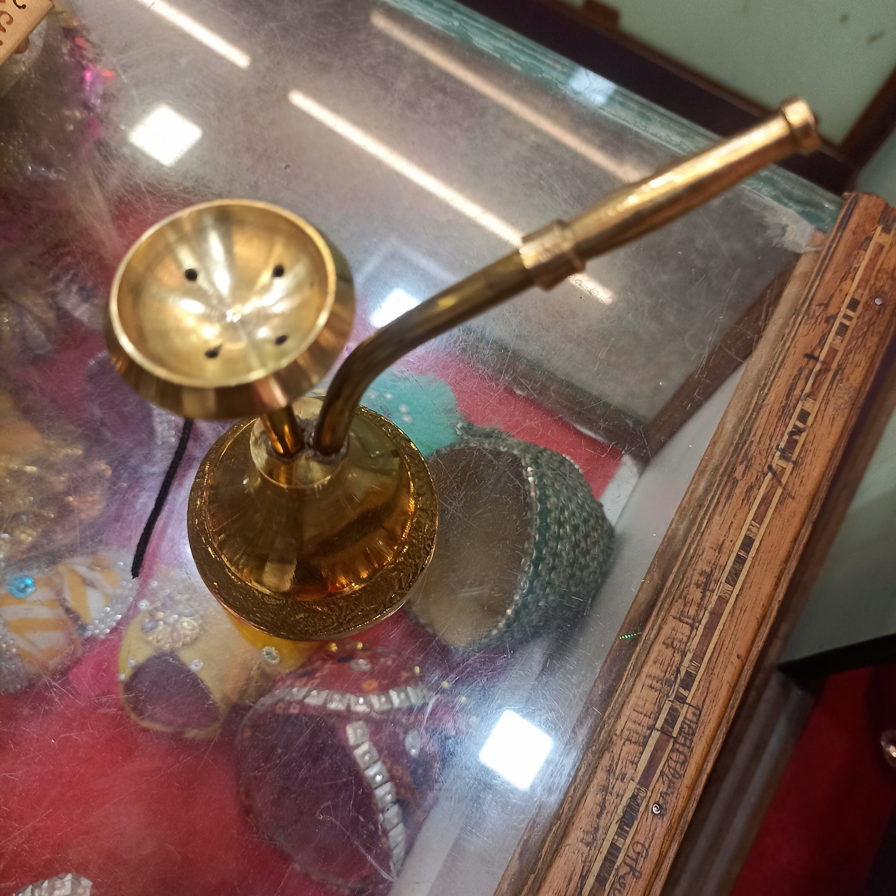 Pure Brass Hand Hookah Showpiece, Indian Brass Hookah Chillum Hookah ...