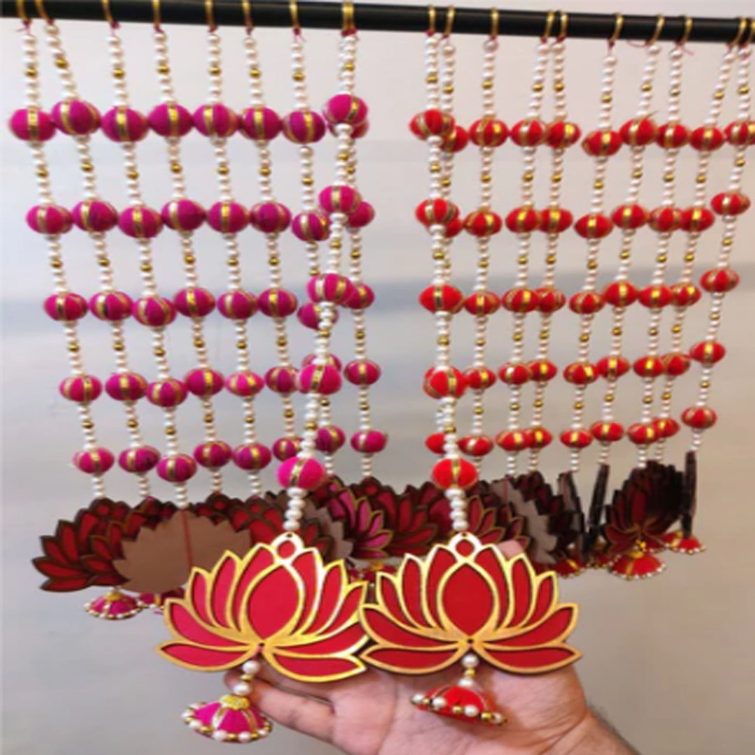 Handmade Lotus Toran Diwali Hanging: Pink Wedding Home Decor - Etsy