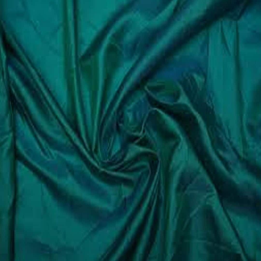 Teal Green Handloom Dupioni Fabric: Raw Silk Bridal Gown Material - Etsy
