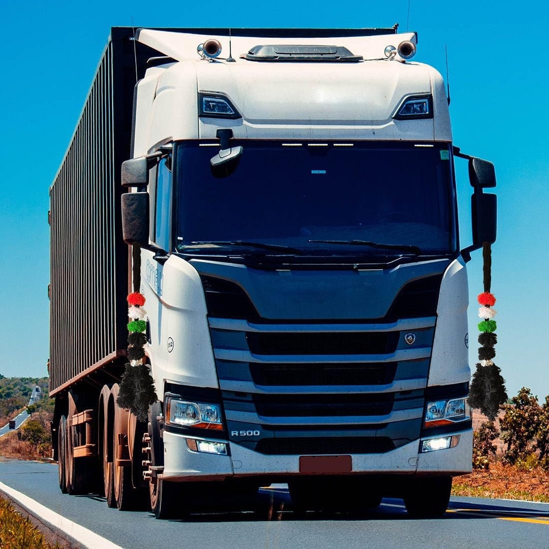 Punjabi Car Paranda: Multicolor Pom Pom Truck Accessory (set of 2) - Etsy