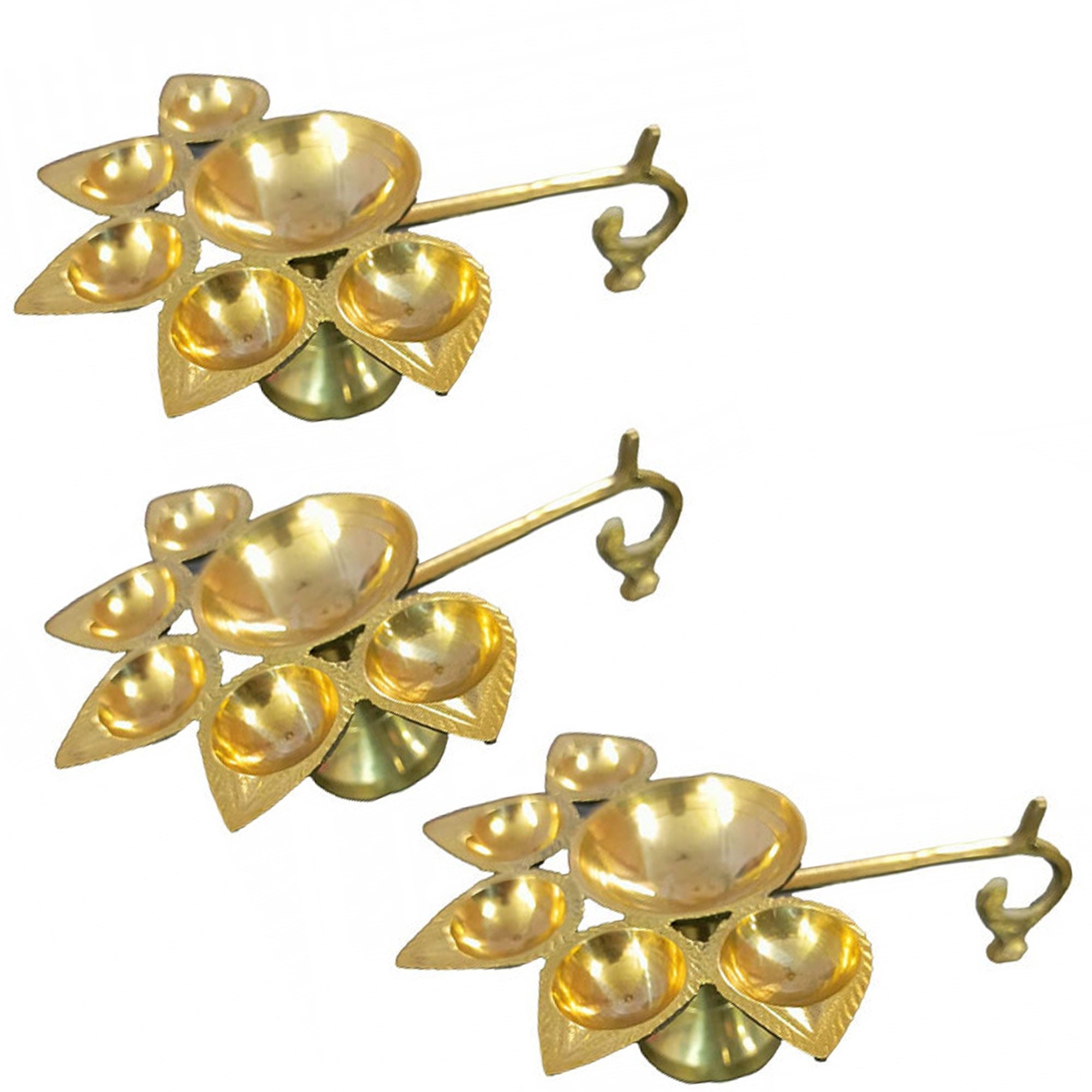 Beautiful Panchmukhi Pital Diyas Oil or Ghee Pital Diya Brass Deepak ...