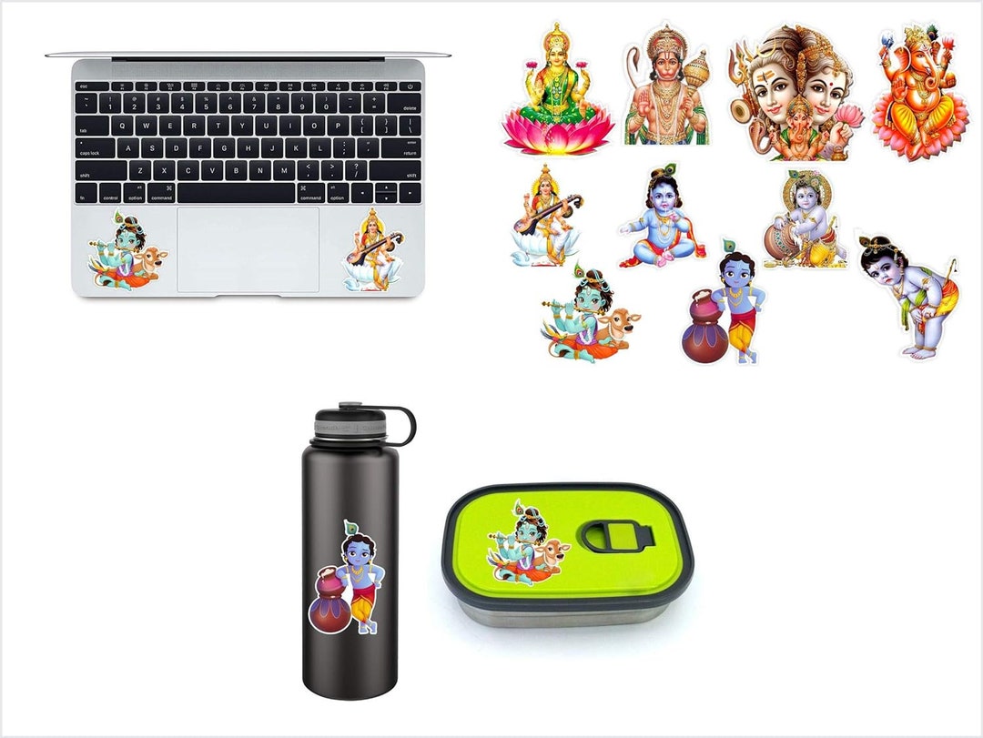 Indian Gods Stickers for Pooja Room Office, Waterproof Stickers for ...