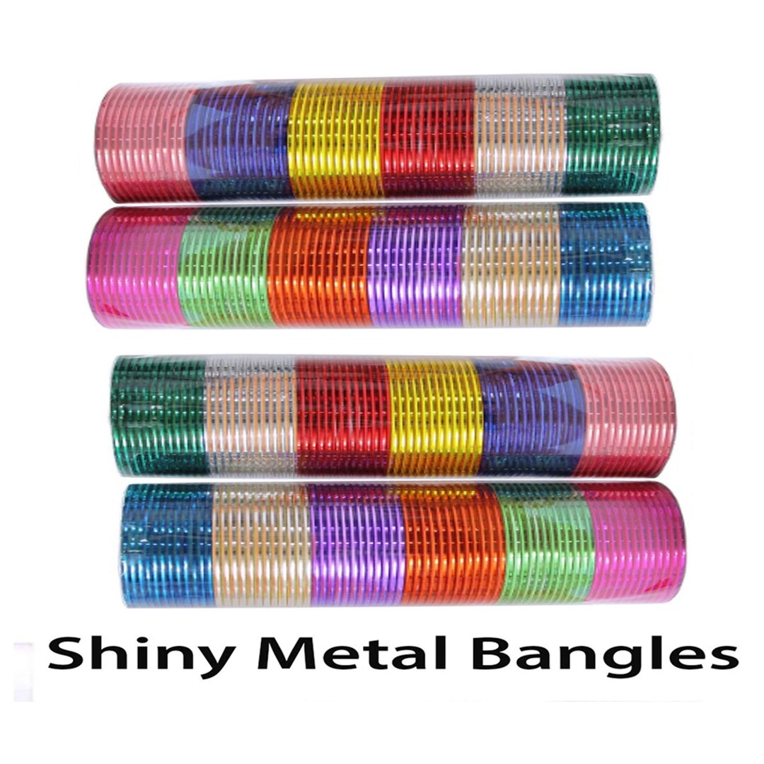 Plain Shiny Metal Bangle Set for Women and Girls on Wedding & Festive ...