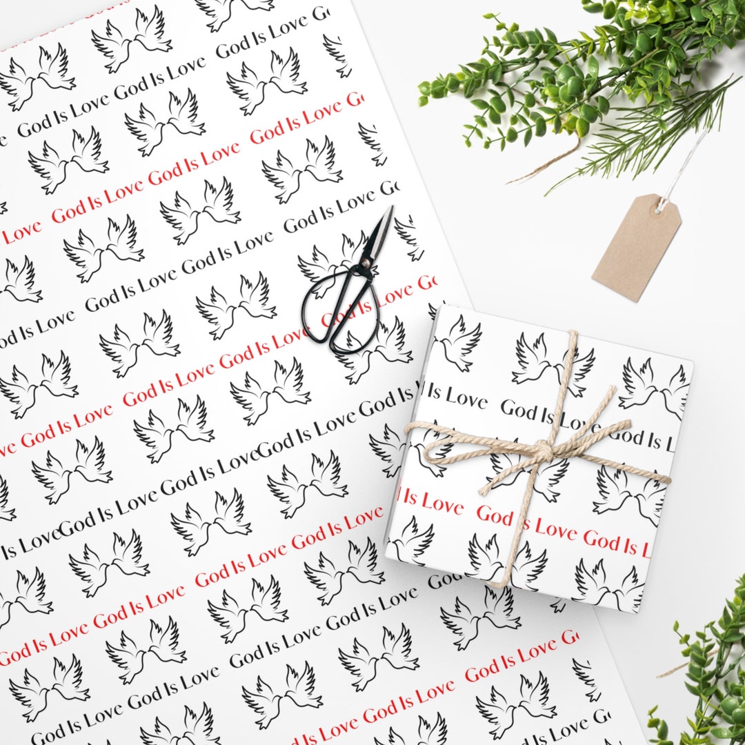 God is Love Gospel Gift Wrapping Paper, Inspirational Gift Wrap, Custom ...