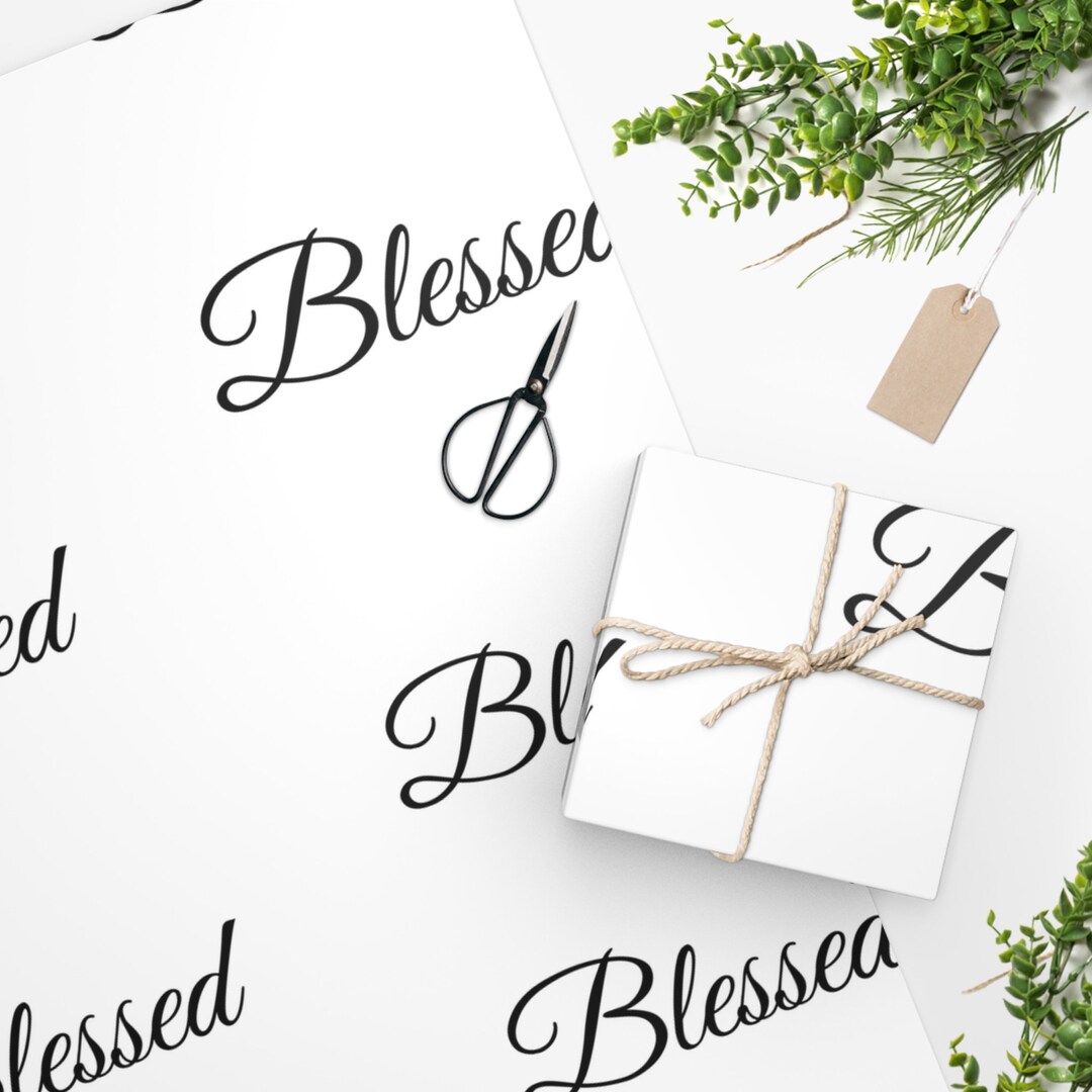 Gift Wrapping Paper Blessed , Gift Wrap, Wrapping Paper, Birthday Wrap ...