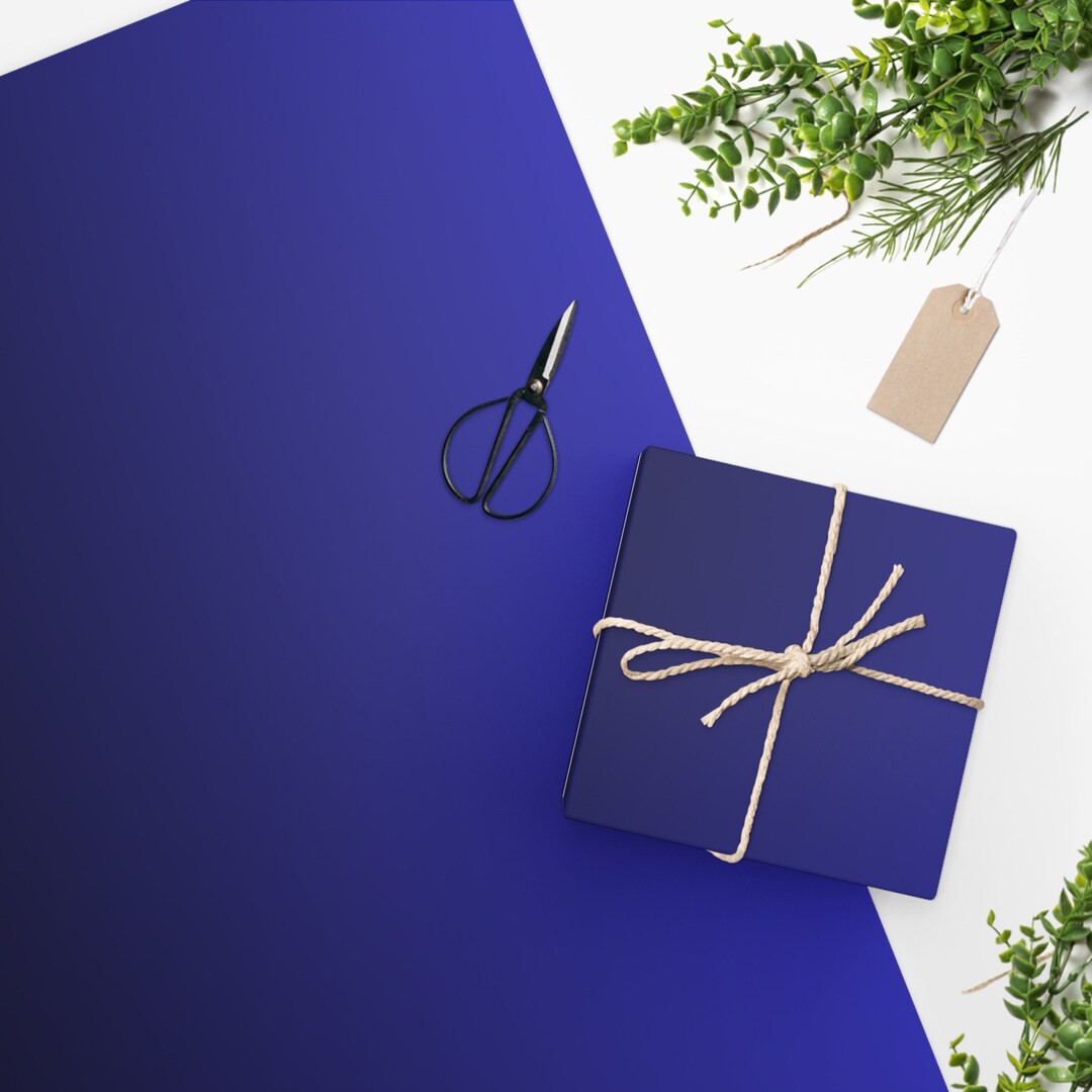 Mid Night Blue Gift Wrapping Paper - Etsy