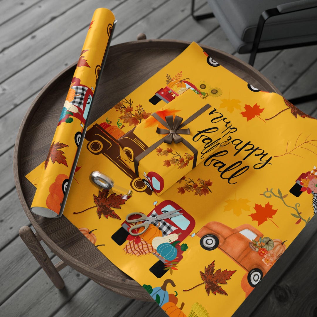 Gift Wrap Paper, Fall Harvest Wrapping, Thanksgiving Wrapping Paper ...