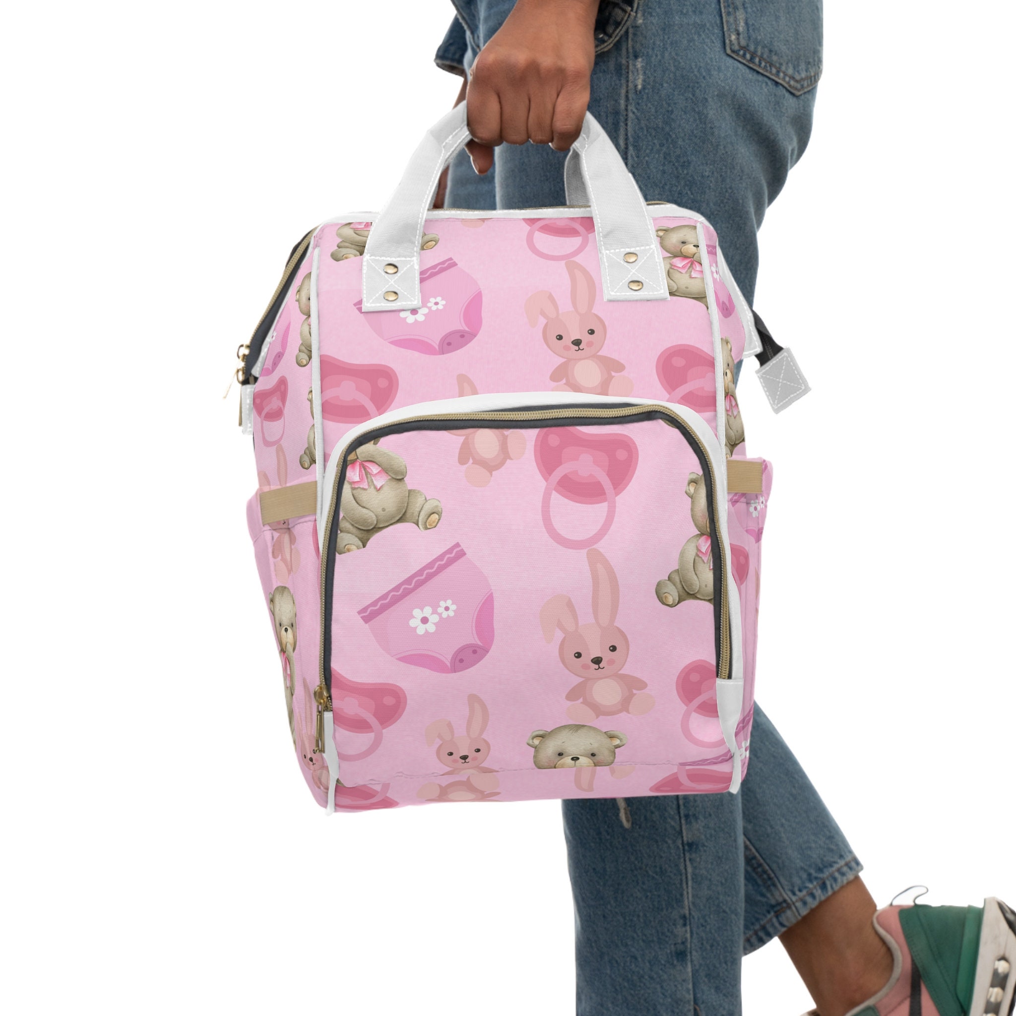 Girl Baby Shower Gif Pink Diaper Bag Backpack Baby Shower - Etsy