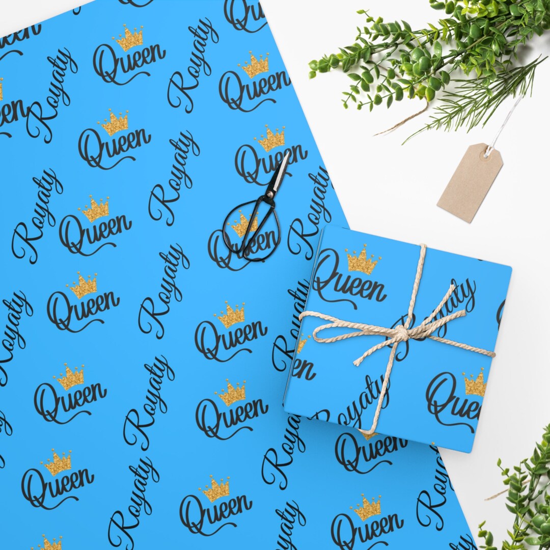 Queen Blue Gift Wrapping Paper - Etsy