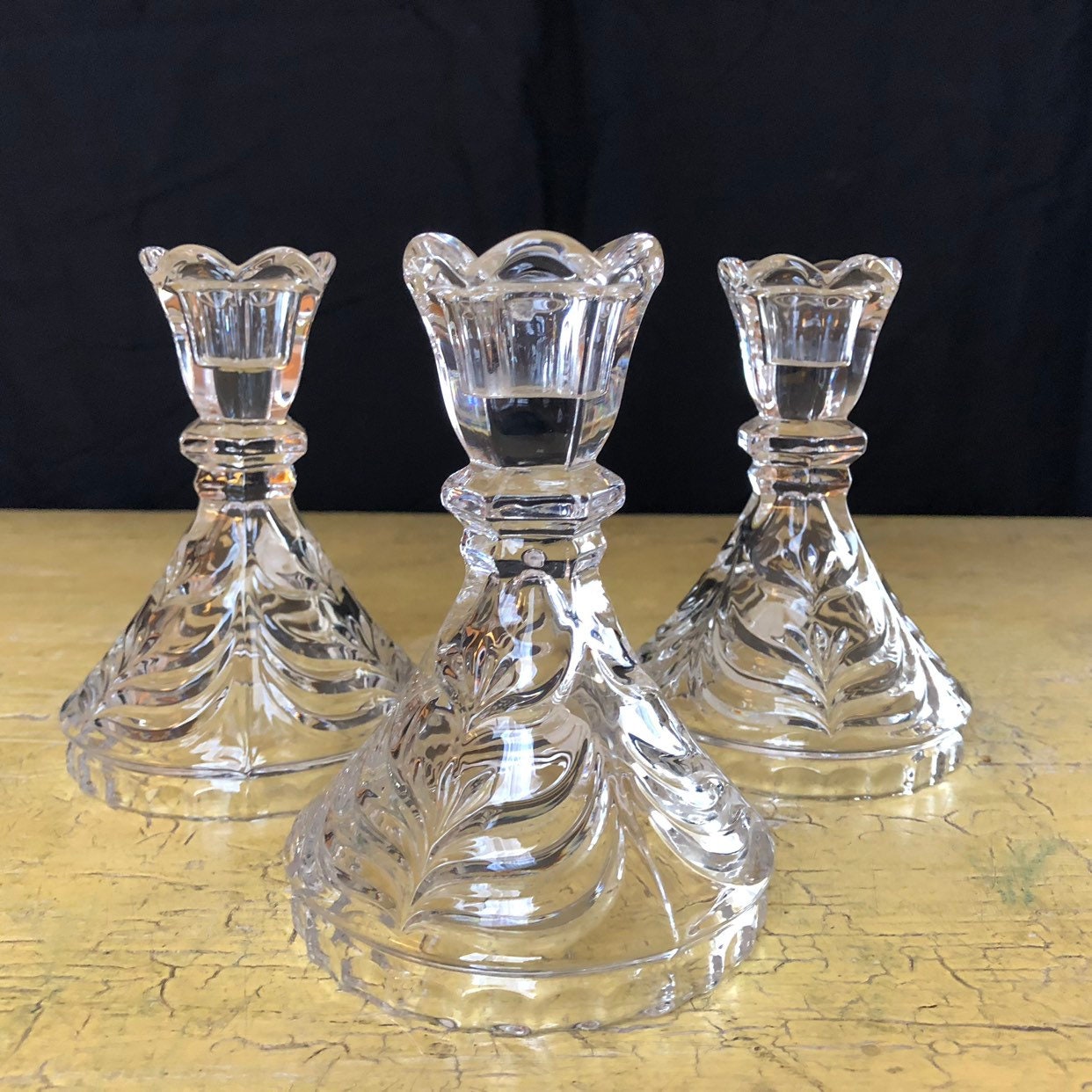 Set of 3 Crystal Clear - Made in Germany - 24% Lead Crystal Candle ...