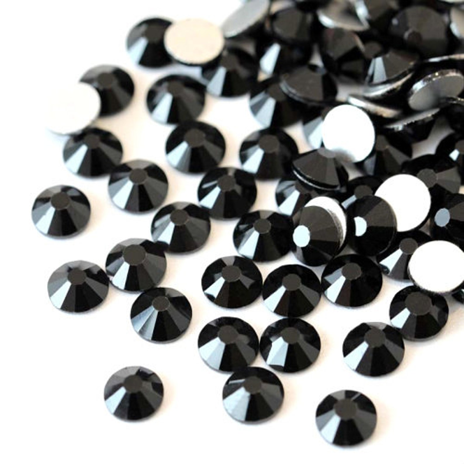 Jet Black Flatback Crystal High Grade Glass Non-hotfix Nail Art ...