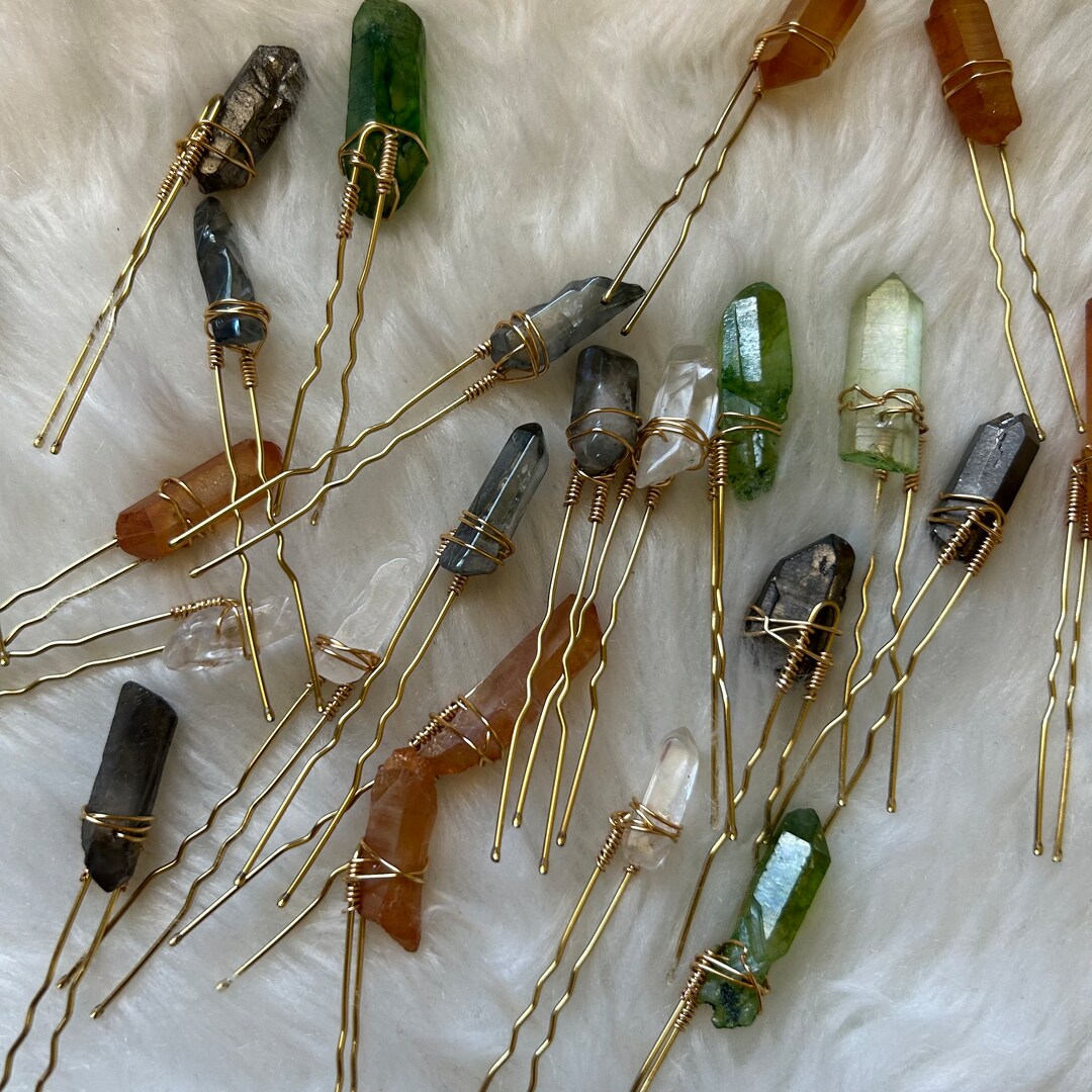 Crystal Hair Pins / Hair Accessories / Quartz - Etsy