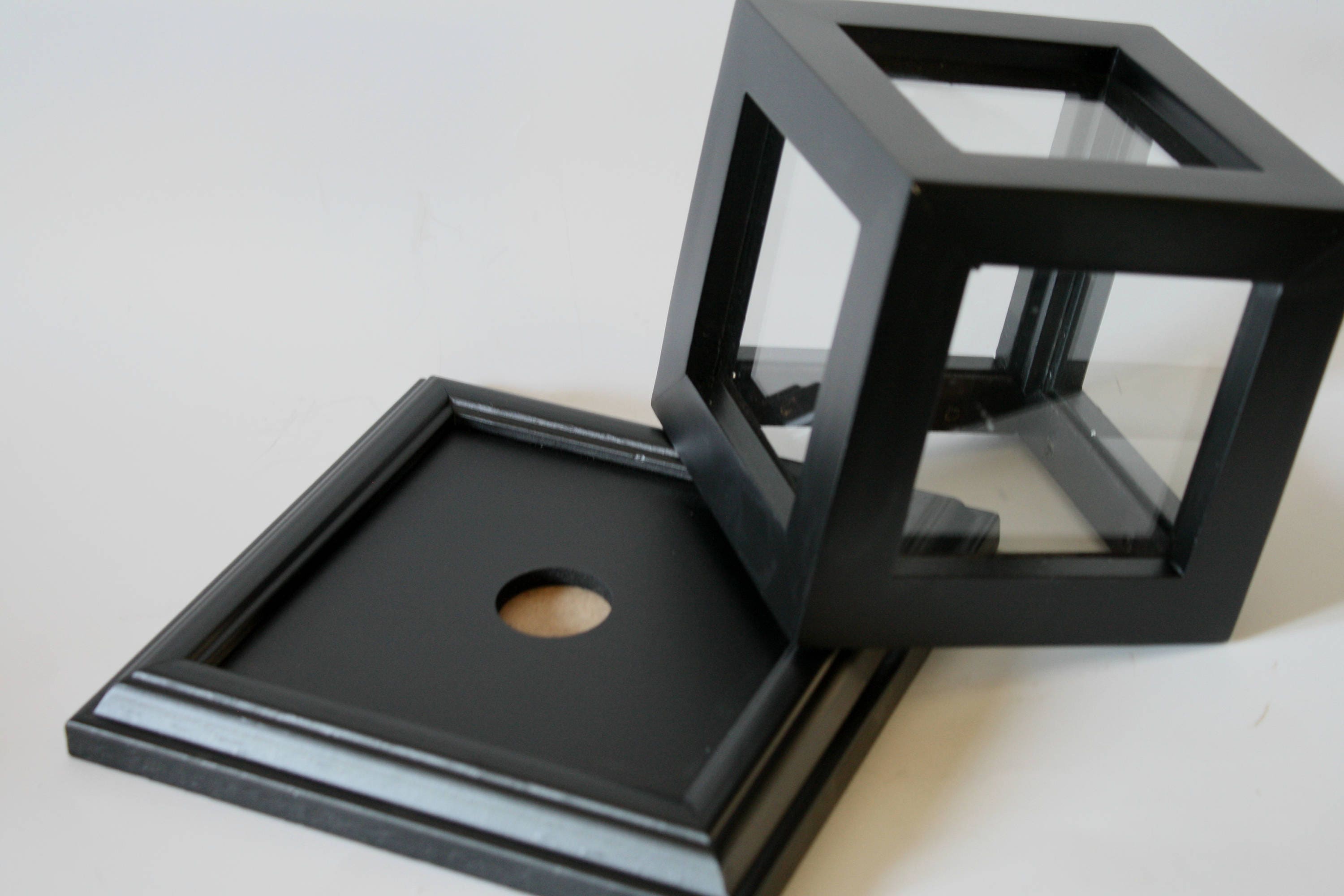 Black Wood and Glass Urn Display Box w/Personalization | Etsy