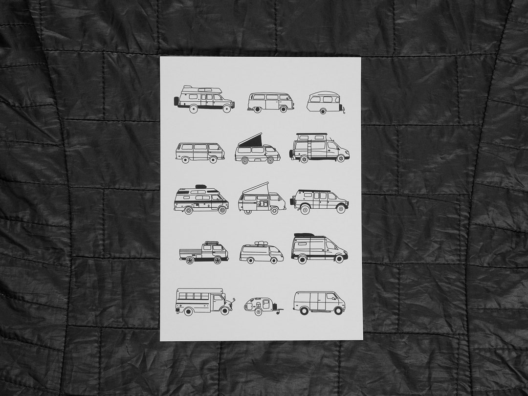 Van Life Art Print | Campervan, Sprinter, Vanagon Illustration - Etsy