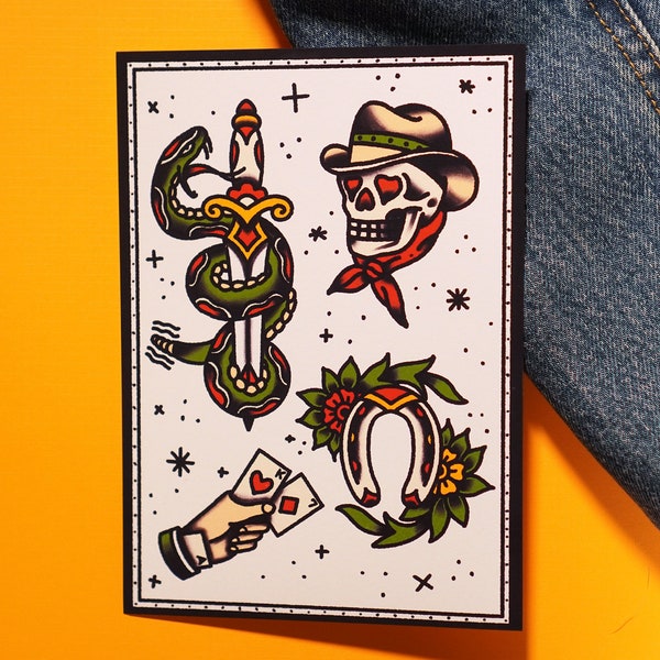 Traditional Cowboy Print - Etsy