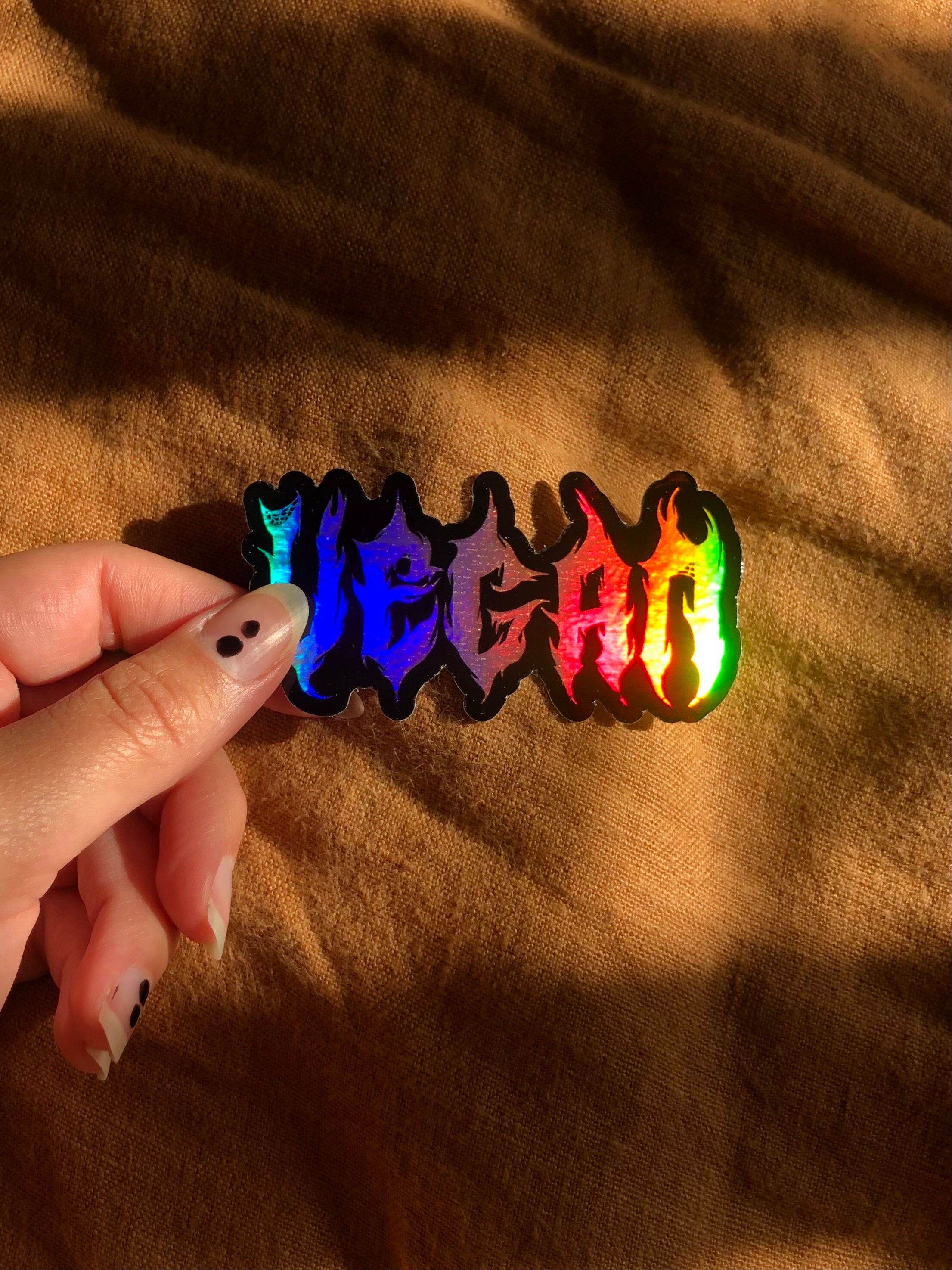 Metal Punk and Goth Vegan Holographic Sticker - Etsy